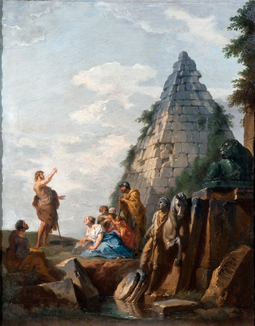 Capriccio with the Preaching of St. John the Baptist, the Pyramid of Cestius and Other Classical ...